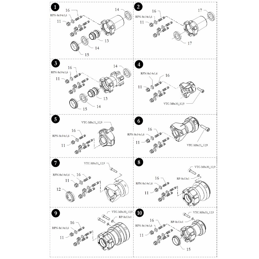WHEEL STUD 8 X 25 BIREL UNI 5911-66